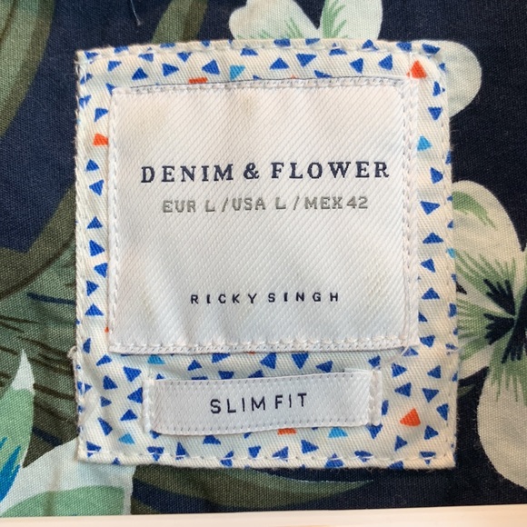 Denim & Flower | Shirts | Denim Flower Ricky Singh Floral Button Down ...